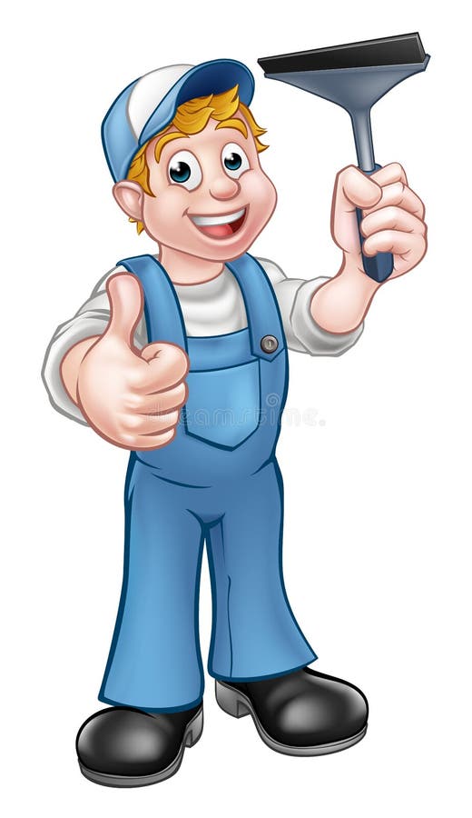 Fensterputzer, Der Gummiwalze Hält Vektor Abbildung - Illustration von ...