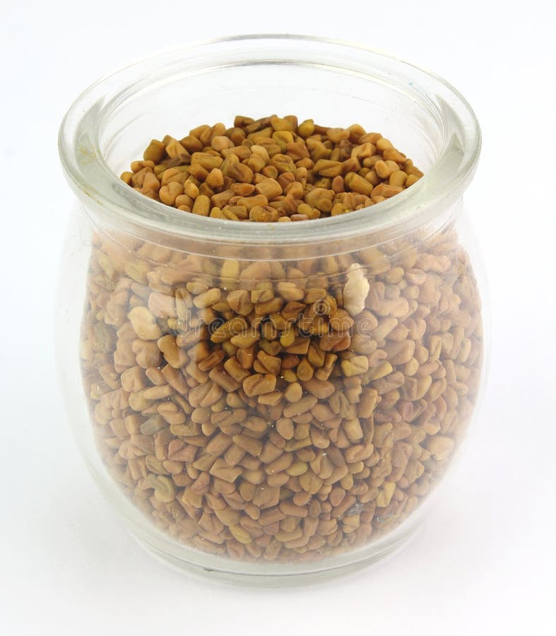 Fenu Greek Seeds in Glass Bottle Stock Photo - Image of food, gourmet ...