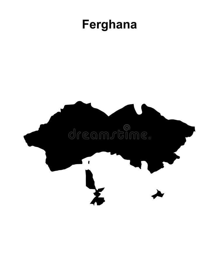 Ferghana outline map stock vector. Illustration of viloyatlar - 360689172
