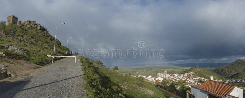 Feria Village Overview, Badajoz, Spain Stock Image - Image of houses ...