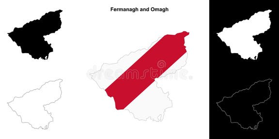 Fermanagh and Omagh Outline Map Stock Vector - Illustration of ...