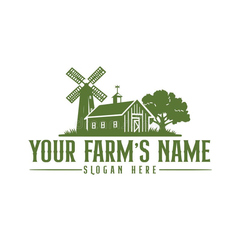 Ferme Avec Logo De Grange Silhouette Vectorielle Illustration de ...