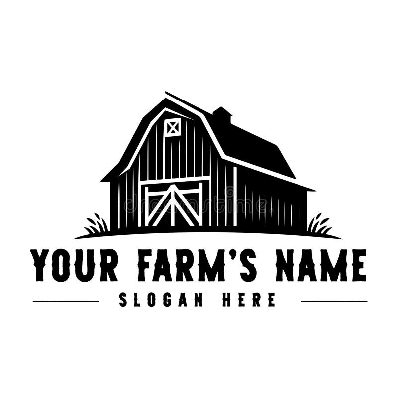 Ferme Avec Logo De Grange Silhouette Vectorielle Illustration de ...