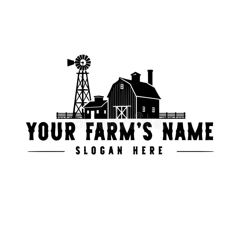 Ferme Avec Logo De Grange Silhouette Vectorielle Illustration de ...