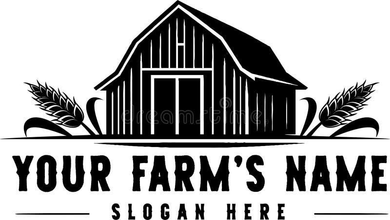 Ferme Avec Logo De Grange Silhouette Vectorielle Illustration de ...