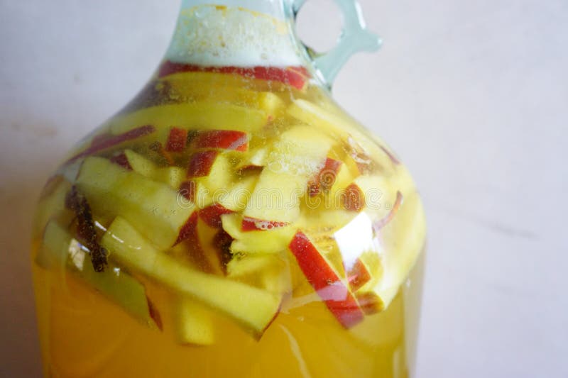 Fermentation of Apple Mead in a Glass Carboy Stock Image - Image of ...