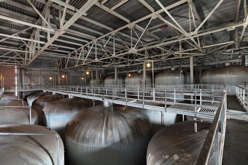 Steel Fermentation Vats on Brewer Factory Stock Image - Image of modern ...