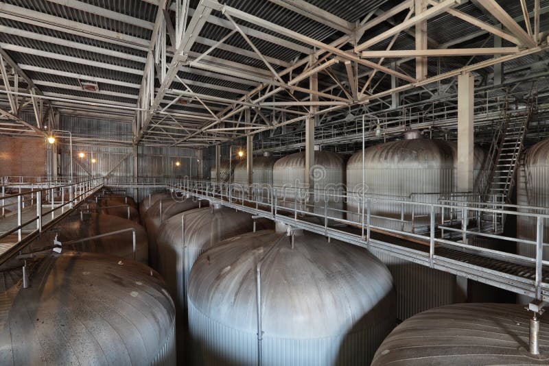 Steel Fermentation Vats on Brewer Factory Stock Image - Image of modern ...