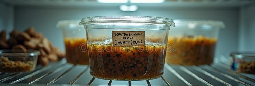 Fermentation Process in Clear Jar with Legumes on Refrigerator Shelf ...