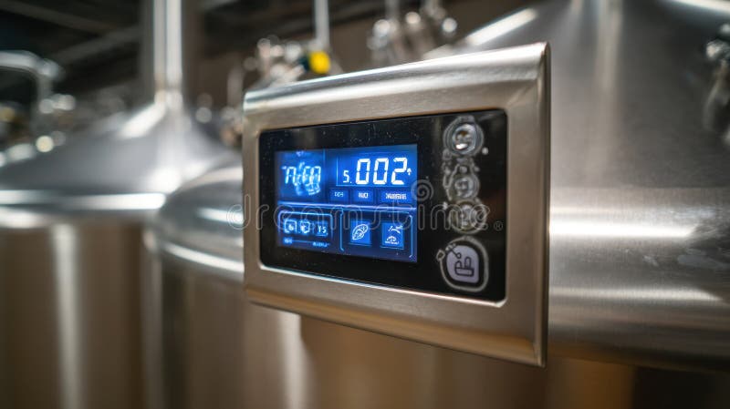 Fermentation Tank Control Panel Displaying Real Time Metrics in Brewery ...