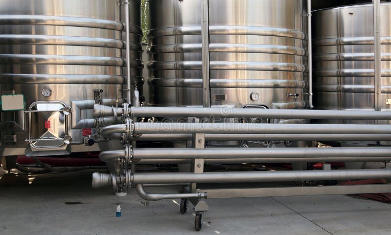 Fermentation vats stock image. Image of metal, industrial - 16471091