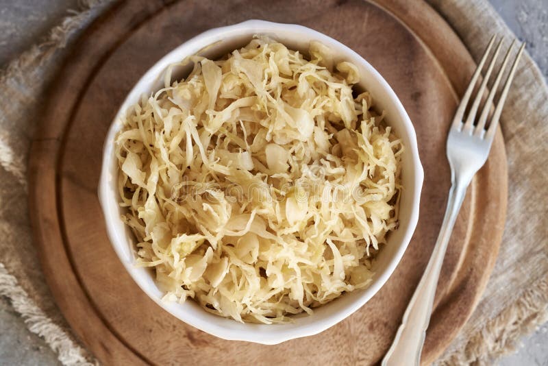 Fermented Cabbage or Sauerkraut in a Bowl Stock Photo - Image of ...