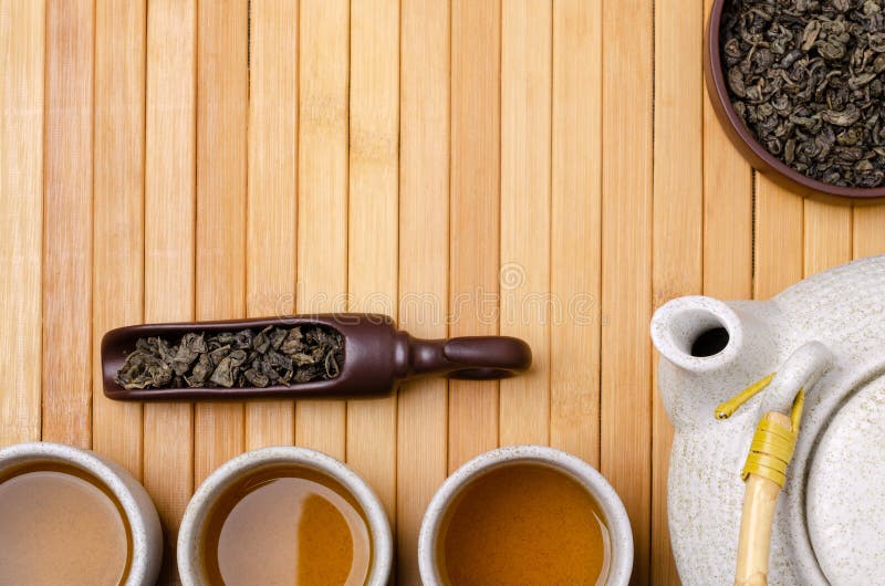 Fermented Dry Green Tea Leaves Stock Image - Image of east, dried ...