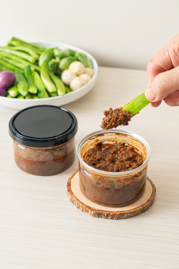Fermented Fish Chili Paste with Fresh Vegetables Stock Image - Image of ...