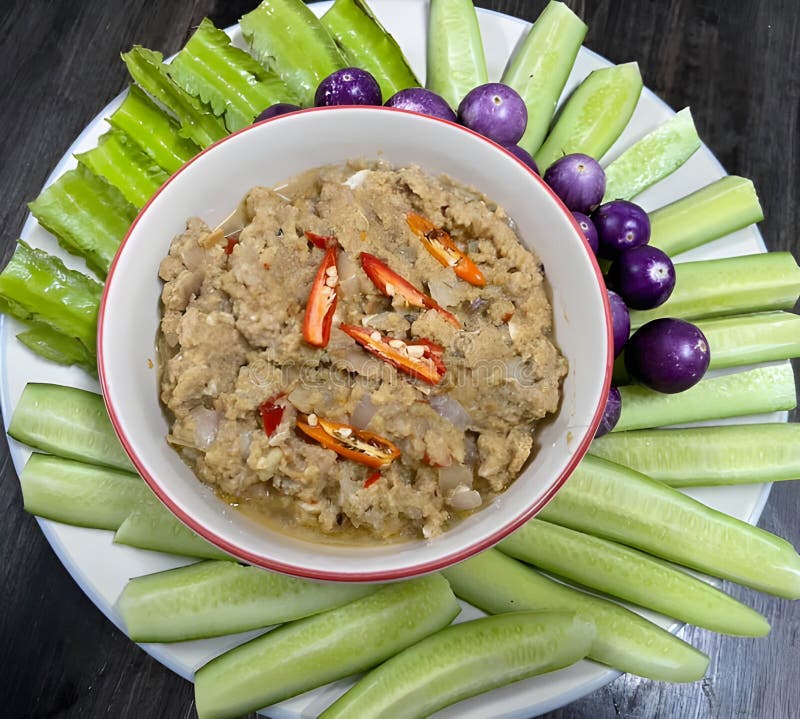Fermented fish spicy dip stock image. Image of green - 274035755