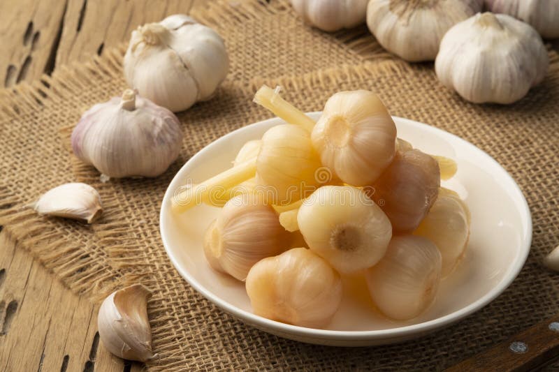 Fermented a Garlic Head,Pickled Garlic Stock Image - Image of pickles ...
