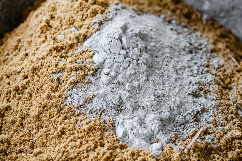 Poudre De Ciment Avec Le Sable Photo stock - Image du composant ...