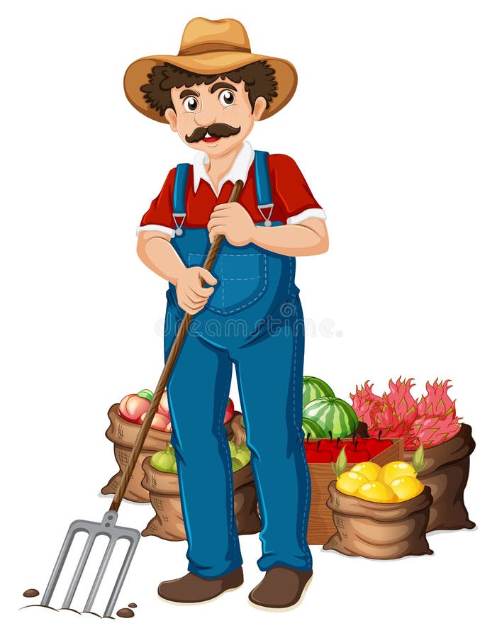 Fermier illustration de vecteur. Illustration du homme - 46036172