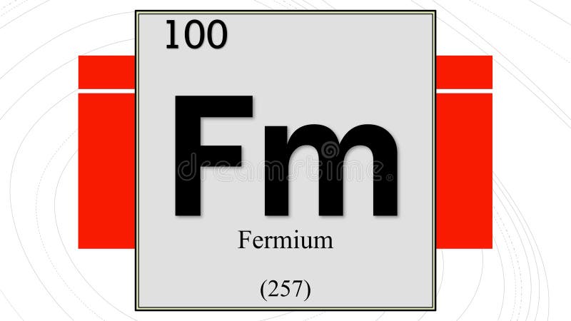 Fermium Chemical Element Symbol on Square Red Background Stock ...