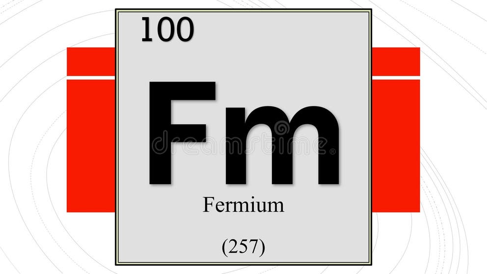 Fermium Chemical Element Symbol on Square Red Background Stock ...