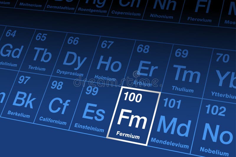 Fermium on Periodic Table of the Elements, with Element Symbol Fm Stock ...