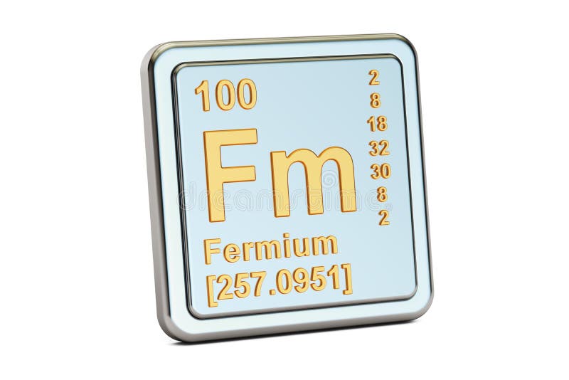 Fermium - Fm - Chemical Element Periodic Table Stock Illustration ...