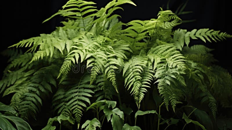 Green Fern in the Jungle, Fern Background Stock Illustration ...