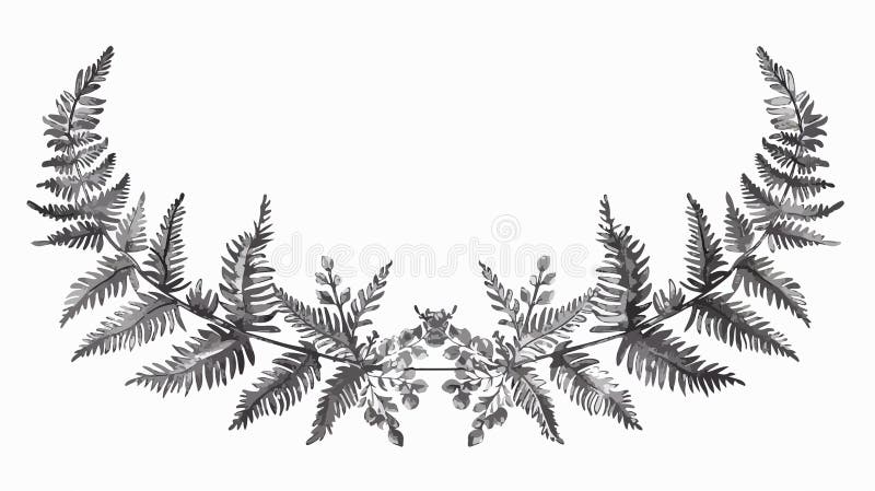 Fern Botanical Hand Drawn Border Frame Vector Illustration Stock Vector ...