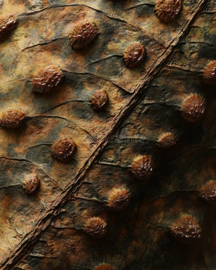 Fern Leaf Surface Texture with Fronds and Spores Hyperrealistic Image ...