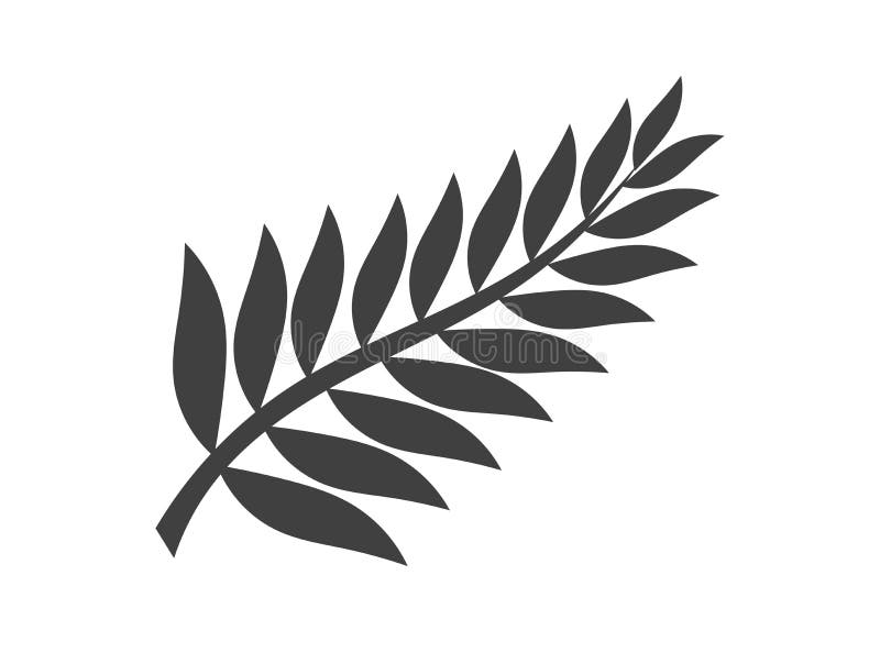 Fern or Palm Leaf Black Icon Stock Vector - Illustration of design ...