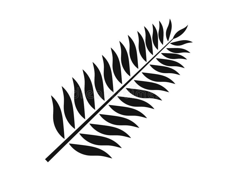 Fern or Palm Leaf Black Icon Stock Vector - Illustration of design ...