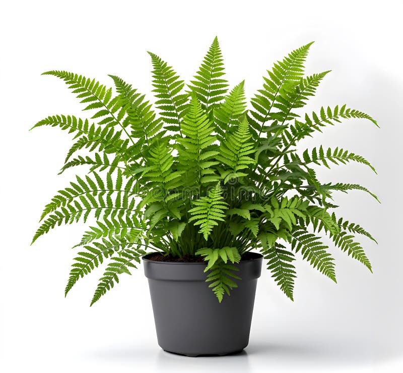 Fern Plant in a Pot on White Background Stock Illustration ...
