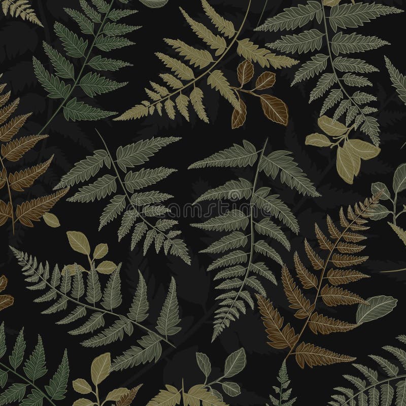 Fern Repeat Pattern from the Forest Stock Vector - Illustration of ...