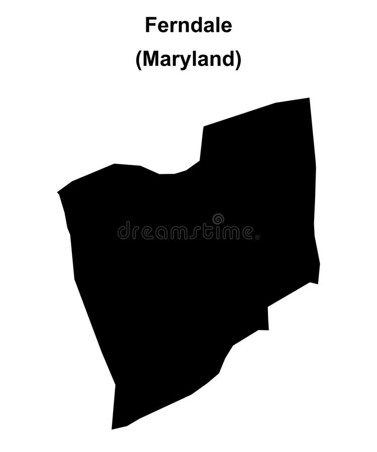 Ferndale outline map stock vector. Illustration of detailed - 357336957