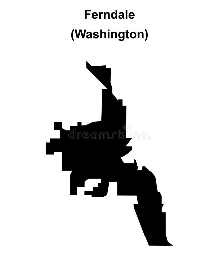 Ferndale outline map stock vector. Illustration of icon - 357621397