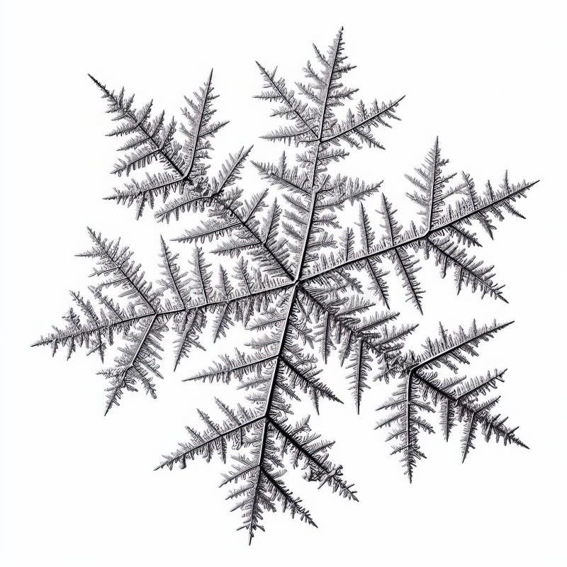 Fernlike Stellar Dendrite Snowflake a Stellar Dendrite Snowflak Stock ...