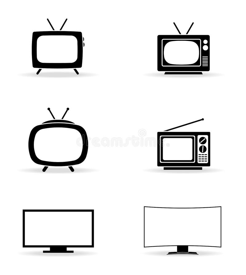 Fernseh-Icons Vektor-Set vektor abbildung. Illustration von klassisch ...