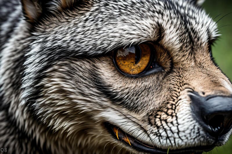 Ferocious Animal Heads Wolf and Crocodile.AI Generated Stock ...