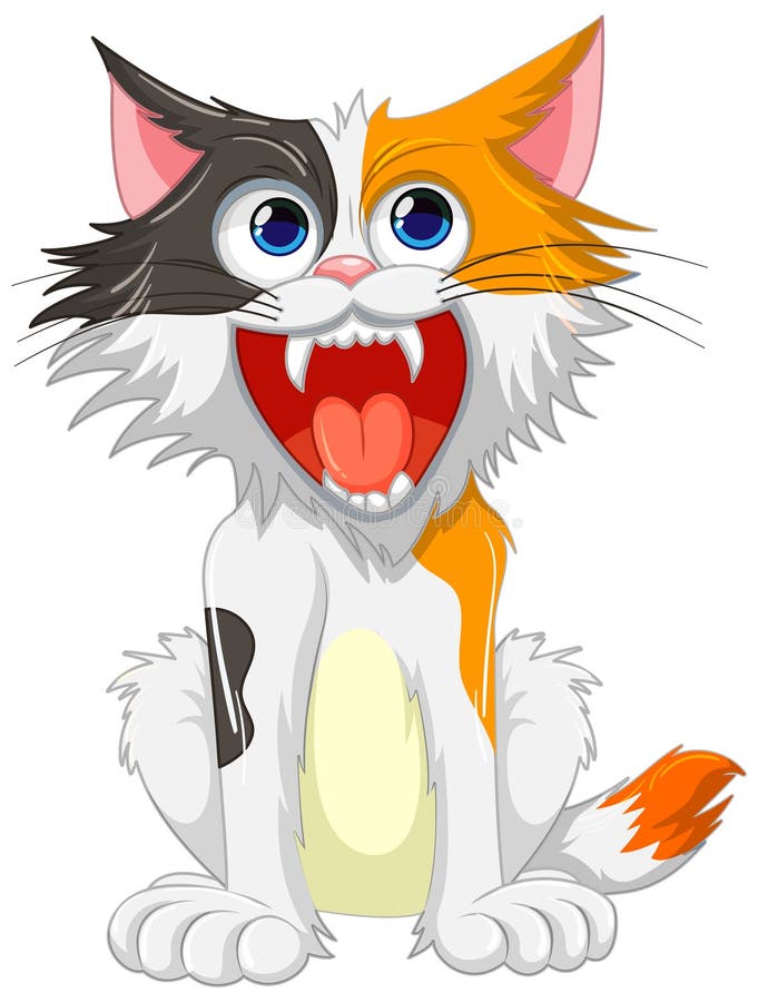 Ferocious Cat and Dog with Open Mouth Stock Vector - Illustration of ...