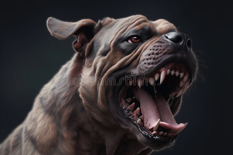 Ferocious Dog, Realistic 3d Render Stock Illustration - Illustration of ...
