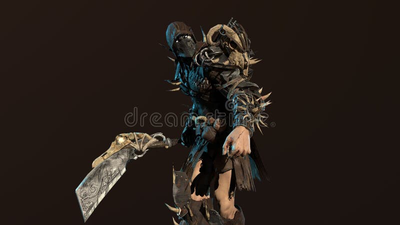 Fierce Orc Fighter 3d Render Stock Illustration - Illustration of ...