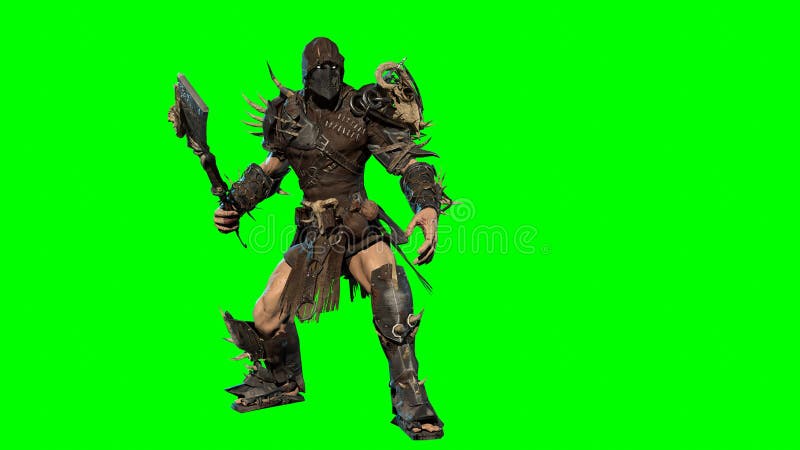 Fierce Orc Fighter 3d Render Stock Illustration - Illustration of scary ...