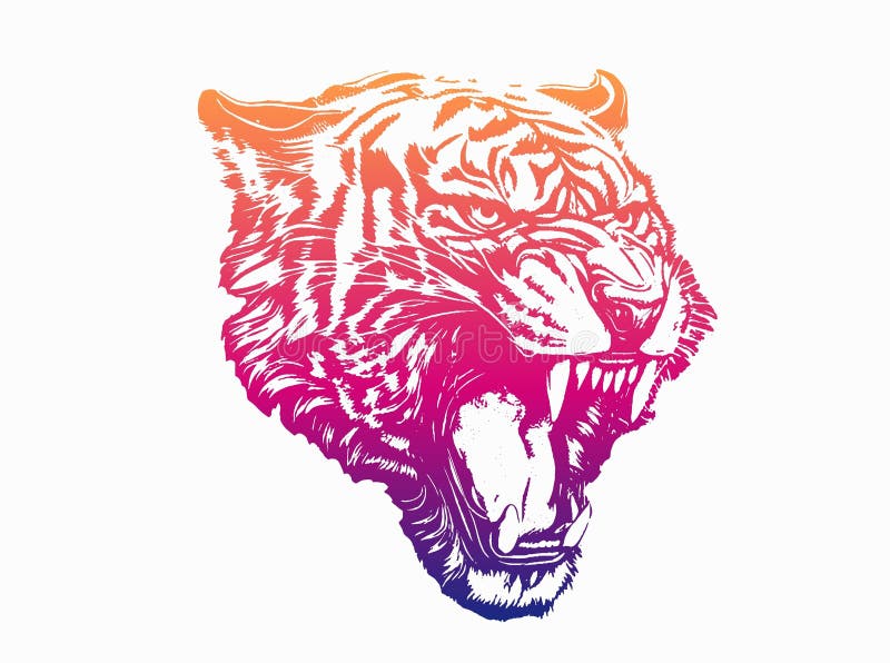 Ferocious Tiger Head Stock Illustrations – 392 Ferocious Tiger Head ...