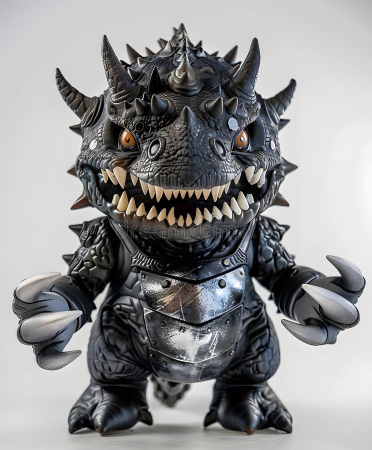 Ferocious Spiky Dragon Figurine with Armor and Sharp Claws Stock Photo ...