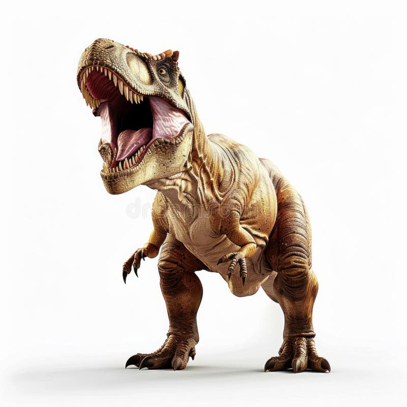 Ferocious T-Rex Dinosaur Roaring Isolated on White Stock Illustration ...