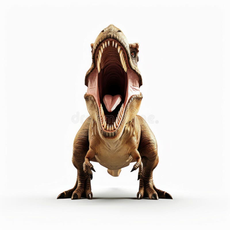 Ferocious T-Rex Dinosaur Roaring Isolated on White Stock Illustration ...