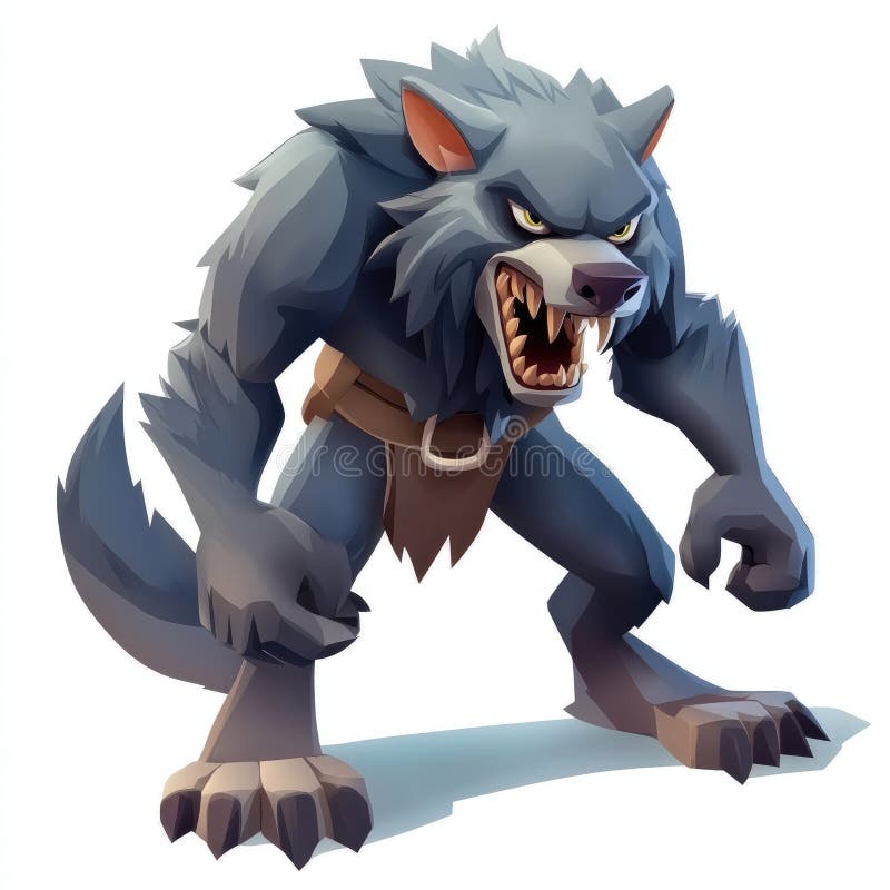 Angry Werewolf Character Design, Ready To Attack Stock Illustration ...