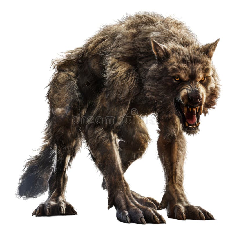 A Ferocious Werewolf Growls with Bared Teeth Stock Photo - Illustration ...