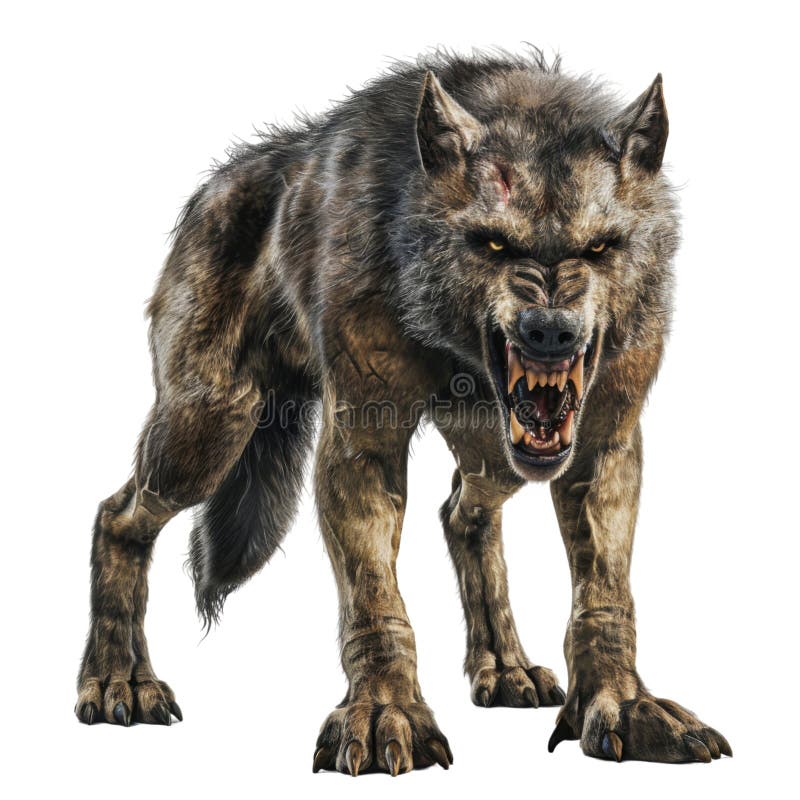 A Ferocious Wolf with Bared Teeth and Sharp Claws Stock Illustration ...