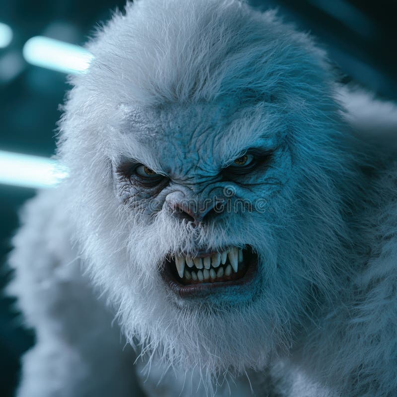 Ferocious Yeti Creature with Piercing Eyes Stock Illustration ...